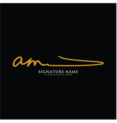 Initial am signature logo template hand drawn Vector Image