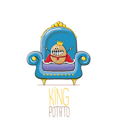 Funny cartoon cute brown smiling king Royalty Free Vector
