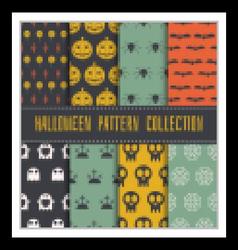 Halloween seamless pattern backgrounds set Vector Image
