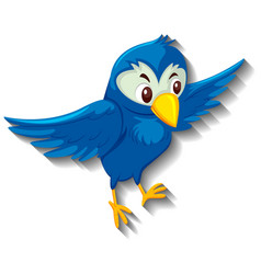Cute blue bird cartoon character Royalty Free Vector Image
