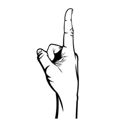 Number one hand finger pointing up Royalty Free Vector Image