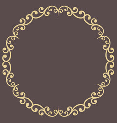 Floral modern round frame Royalty Free Vector Image