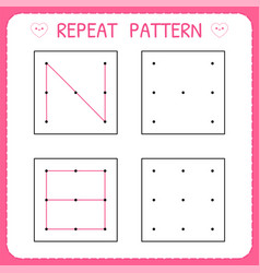 Repeat pattern preschool worksheet for practicing Vector Image