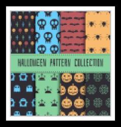 Halloween seamless pattern backgrounds set Vector Image