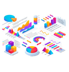 Isometric 3d charts and statistics with set Vector Image