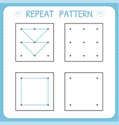 Repeat pattern preschool worksheet for practicing Vector Image