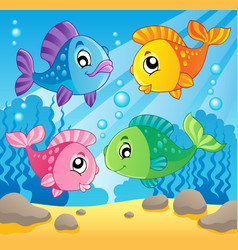 Fish theme frame 1 Royalty Free Vector Image - VectorStock