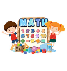 Kids having math lesson Royalty Free Vector Image