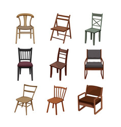 Seat wooden chair cartoon Royalty Free Vector Image