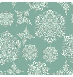 Seamless winter pattern with snowflakes vector