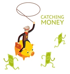 Catching money concept vector