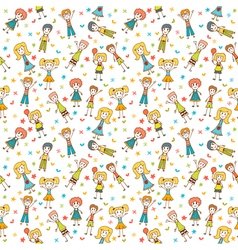 Cute seamless pattern with hand drawn cartoon Vector Image