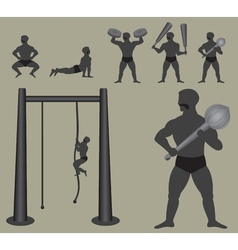 Kushti sign indian wrestling fight in a square Vector Image