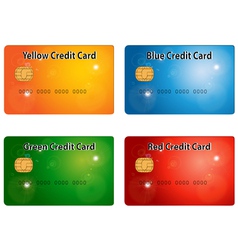 Realistic blue and red bank credit card template Vector Image