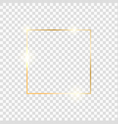 Realistic shining golden picture frame on a wall Vector Image