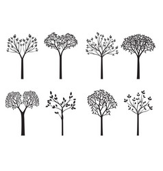 Set black tree roots Royalty Free Vector Image