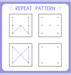 Repeat pattern preschool worksheet for practicing Vector Image