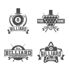 Billiards championship monochrome emblem Vector Image