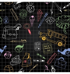 Chalkboard school seamless pattern Royalty Free Vector Image