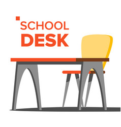 School desk with elements cute kawaii cartoon Vector Image