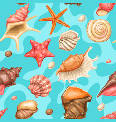 Marine life seamless pattern with sea animals Vector Image
