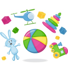 Frame with cute colorful toys Royalty Free Vector Image