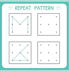 Repeat pattern preschool worksheet for practicing Vector Image