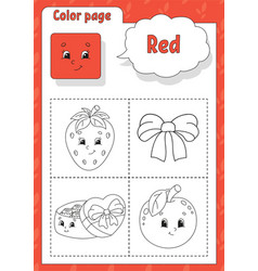 Learning colors flashcard for kids cute cartoon Vector Image