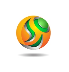 Abstract glossy blue sphere logo icon Royalty Free Vector