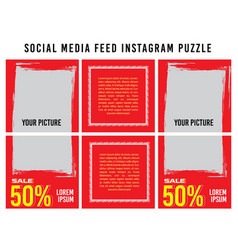 Social media posts puzzle template Royalty Free Vector Image
