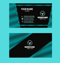 Silver black business card template psd Royalty Free Vector