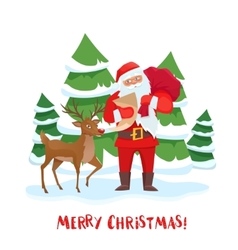 Santa claus and rudolph deer Royalty Free Vector Image