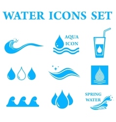 Big set cute cartoon characters blue water drops Vector Image