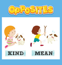 English opposite word kind and cruel Royalty Free Vector