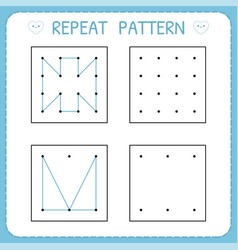 Tracing pattern left curve lines worksheet Vector Image