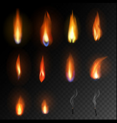 Burned paper realistic fire flame isolated page Vector Image