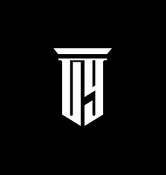 Uy logo monogram emblem style with crown shape Vector Image