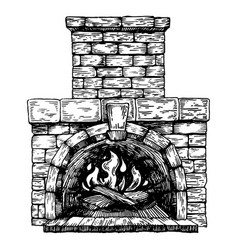 Fire in hand engraving Royalty Free Vector Image