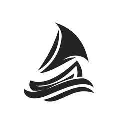 Sailboat logo design template Royalty Free Vector Image