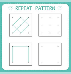 Complete each pattern learn shapes and geometric Vector Image