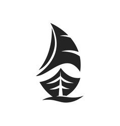 Sailboat logo design template Royalty Free Vector Image