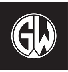 Gw logo initial with circle line cut design Vector Image