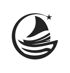 Sailboat logo design template Royalty Free Vector Image