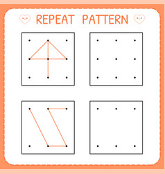 Complete each pattern learn shapes and geometric Vector Image