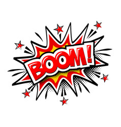 Boom frame comic explosion template with blank Vector Image