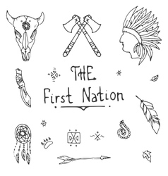 Ethnic font native american indian alphabet Vector Image