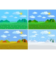 4 seasonal landscapes Royalty Free Vector Image