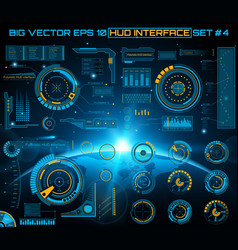 Cockpit vr dashboard hud spaceship hologram Vector Image