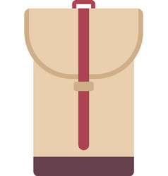 Brown backpack front view travel bag Royalty Free Vector