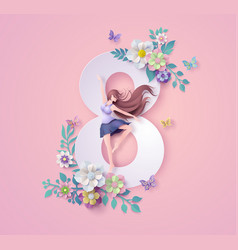 International womens day 8 march with frame Vector Image